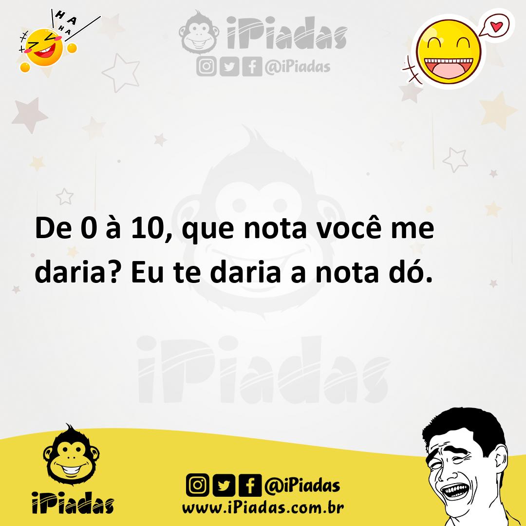 De 0 à 10, que nota você me daria? Eu te daria a nota dó.